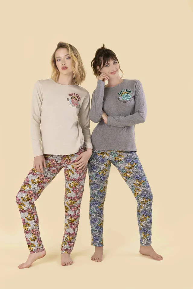 11615 SO PINK - PIJAMA SO WILD. TALLES: S AL XL. COLORES: ARENA - TOPO ...